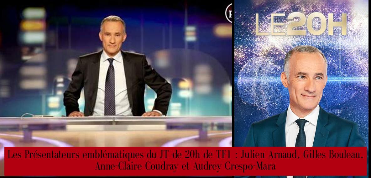 Les Présentateurs emblématiques du JT de 20h de TF1 : Julien Arnaud, Gilles Bouleau, Anne-Claire ...