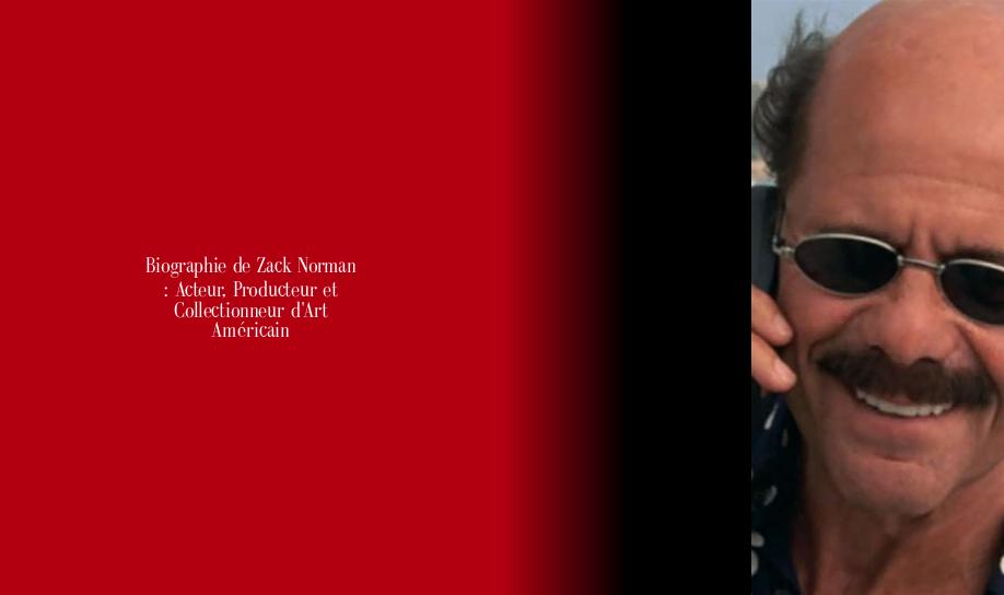 Biographie de Zack Norman : Acteur, Producteur et Collectionneur d'Art ...